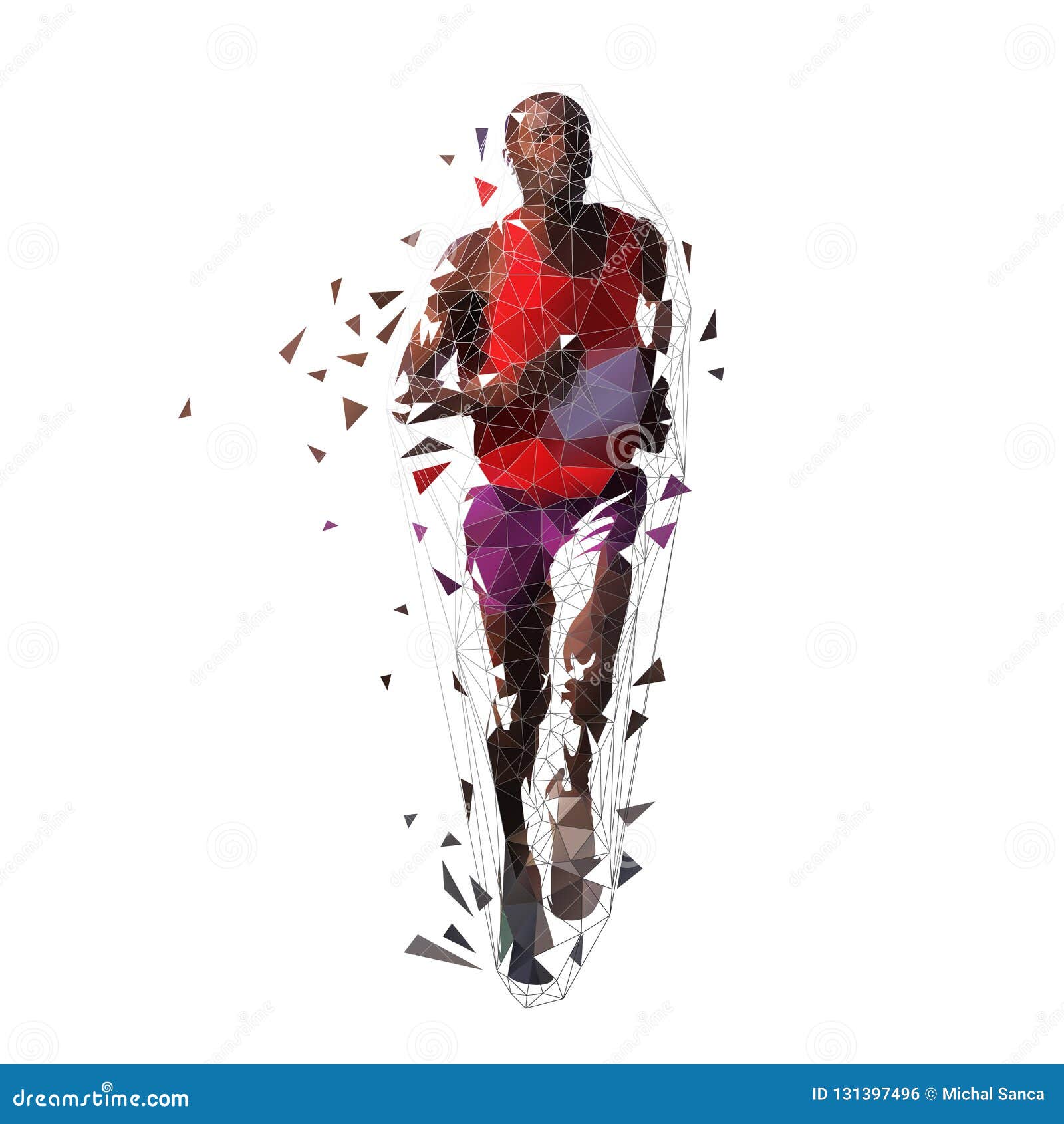 Marathon Runner, Polygonal Vector Illustration Stock Vector ...
