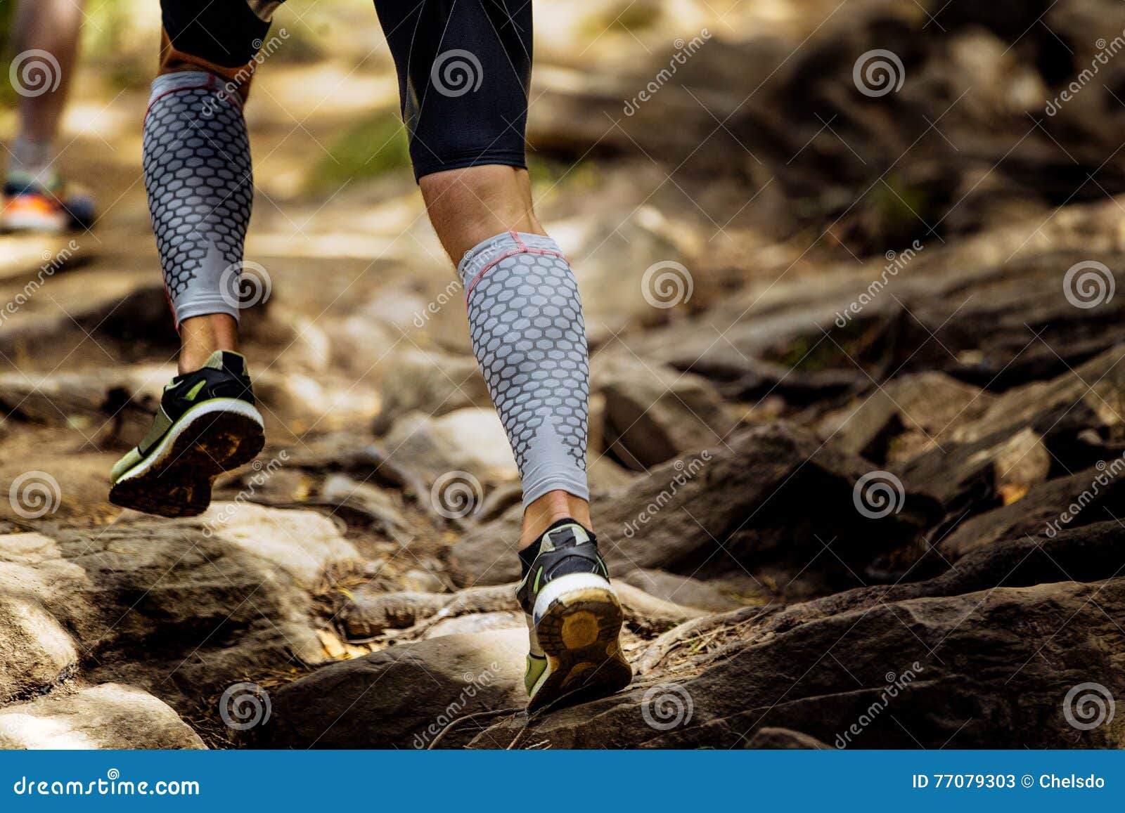 Marathon Runner Running Rocks in Mountain Stock Image - Image of park ...
