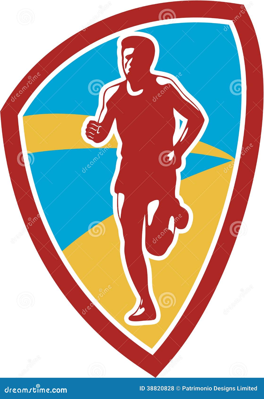 Marathon Runner Shield Retro Stock Vector - Illustration of crest ...