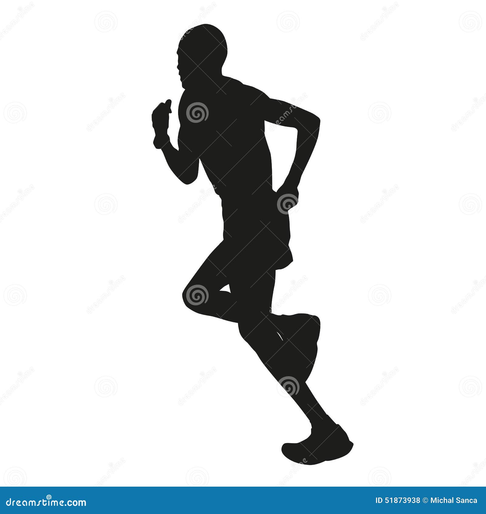 Marathon runner silhouette stock vector. Illustration of adult - 51873938