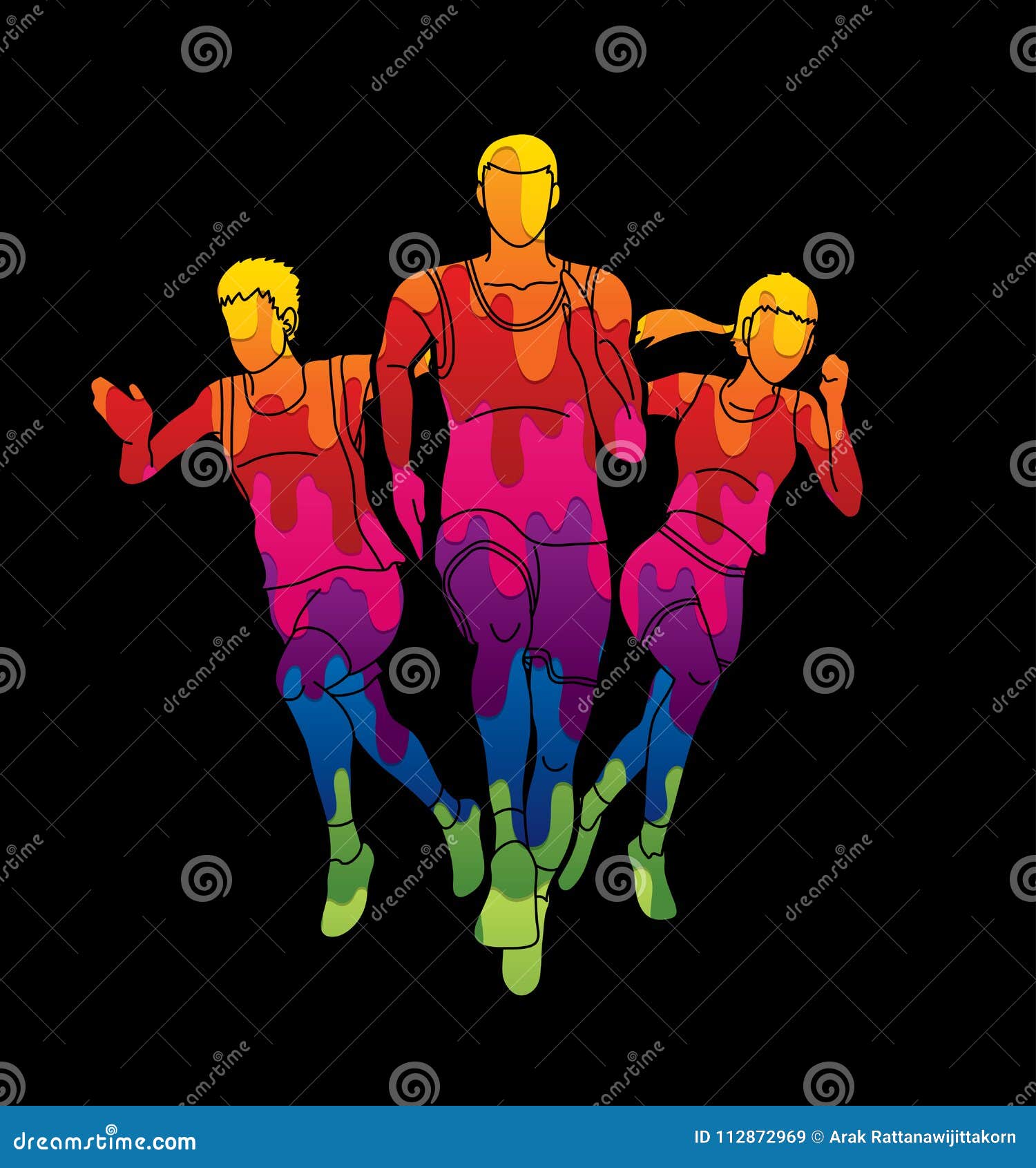 Marathon Runner, Sprinter Front View Graphic Vector Stock Vector ...