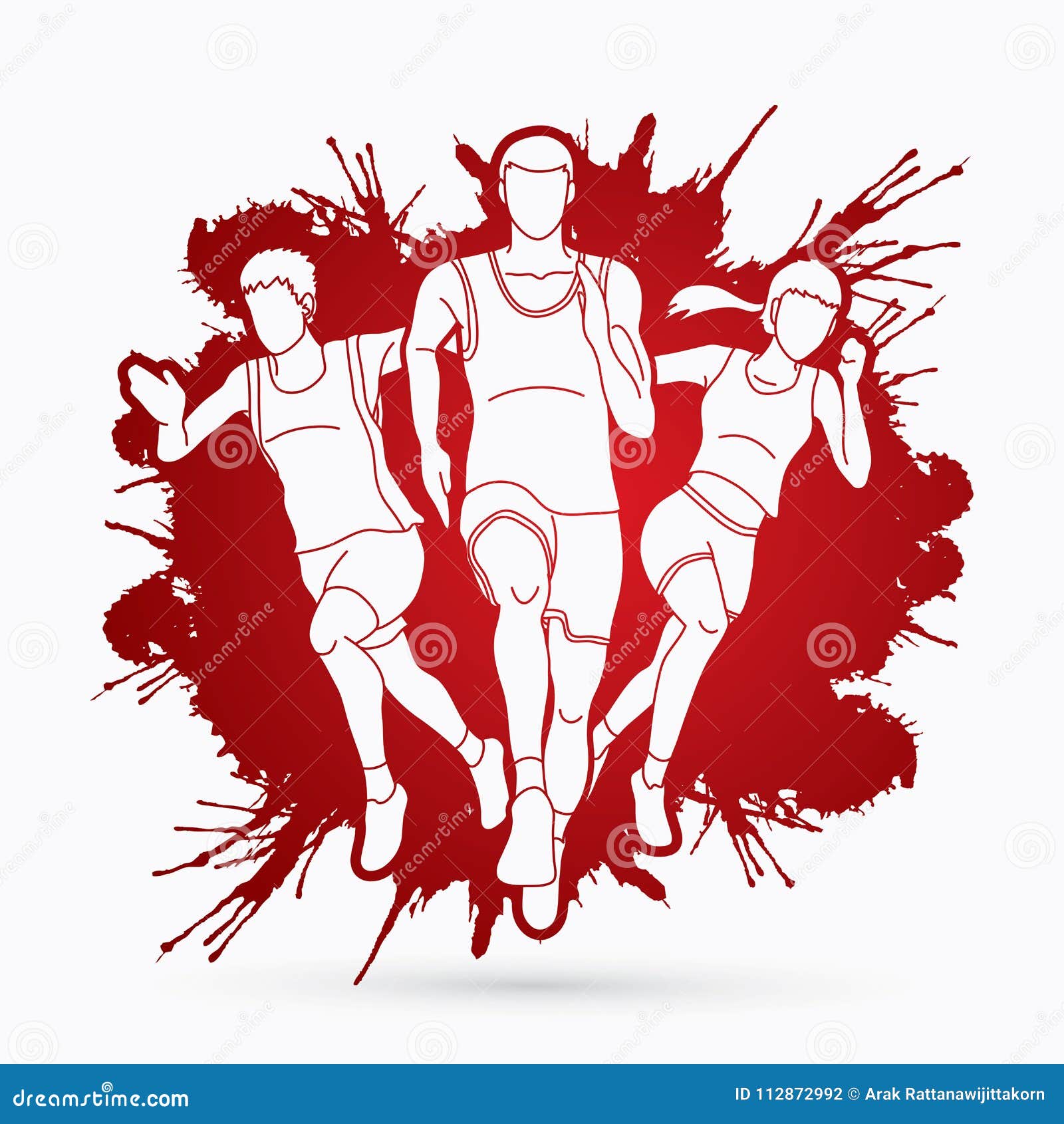 Marathon Runner, Sprinter Front View Graphic Vector Stock Vector ...