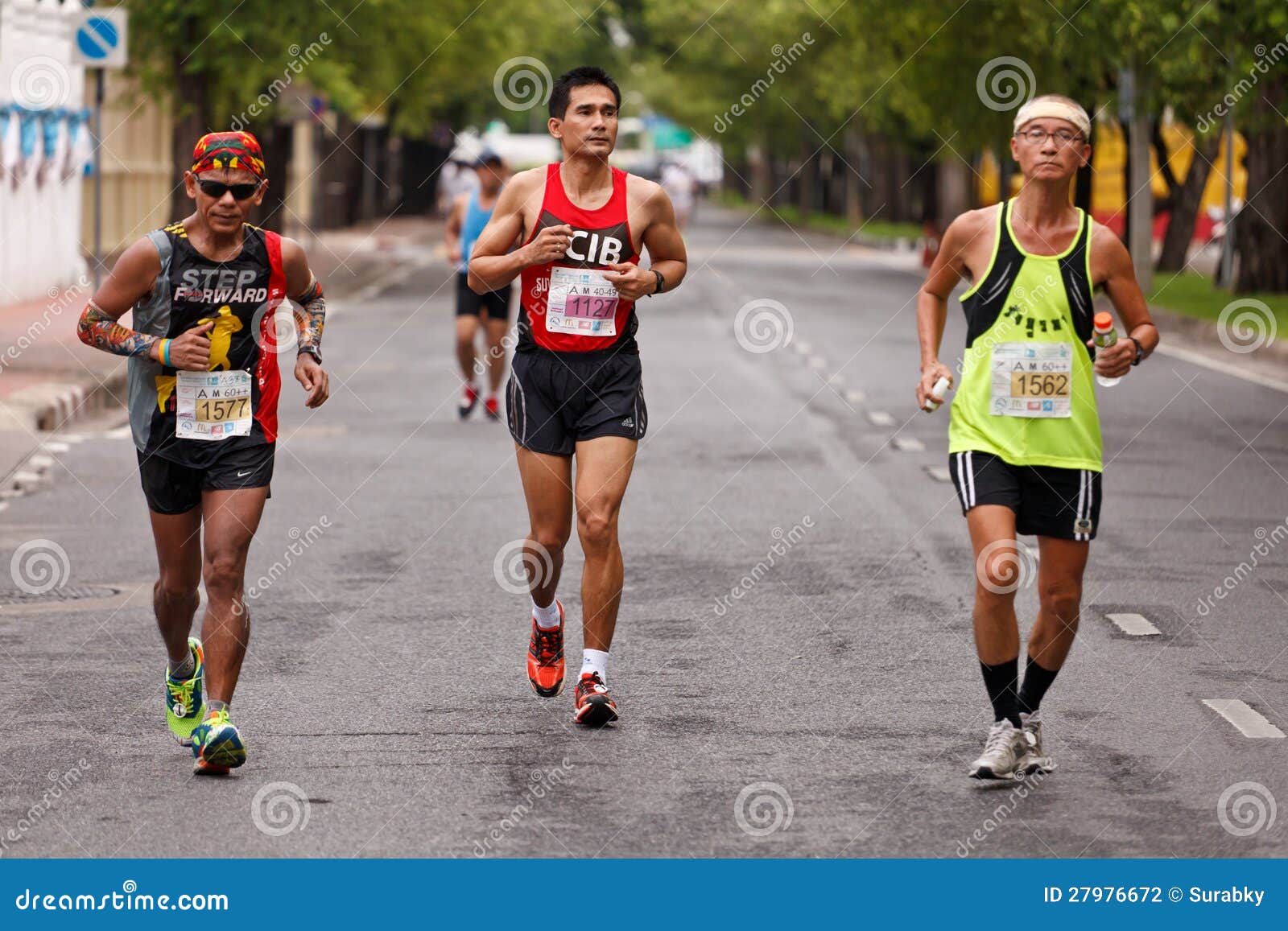 Marathon runner on street editorial photography. Image of moving - 27976672