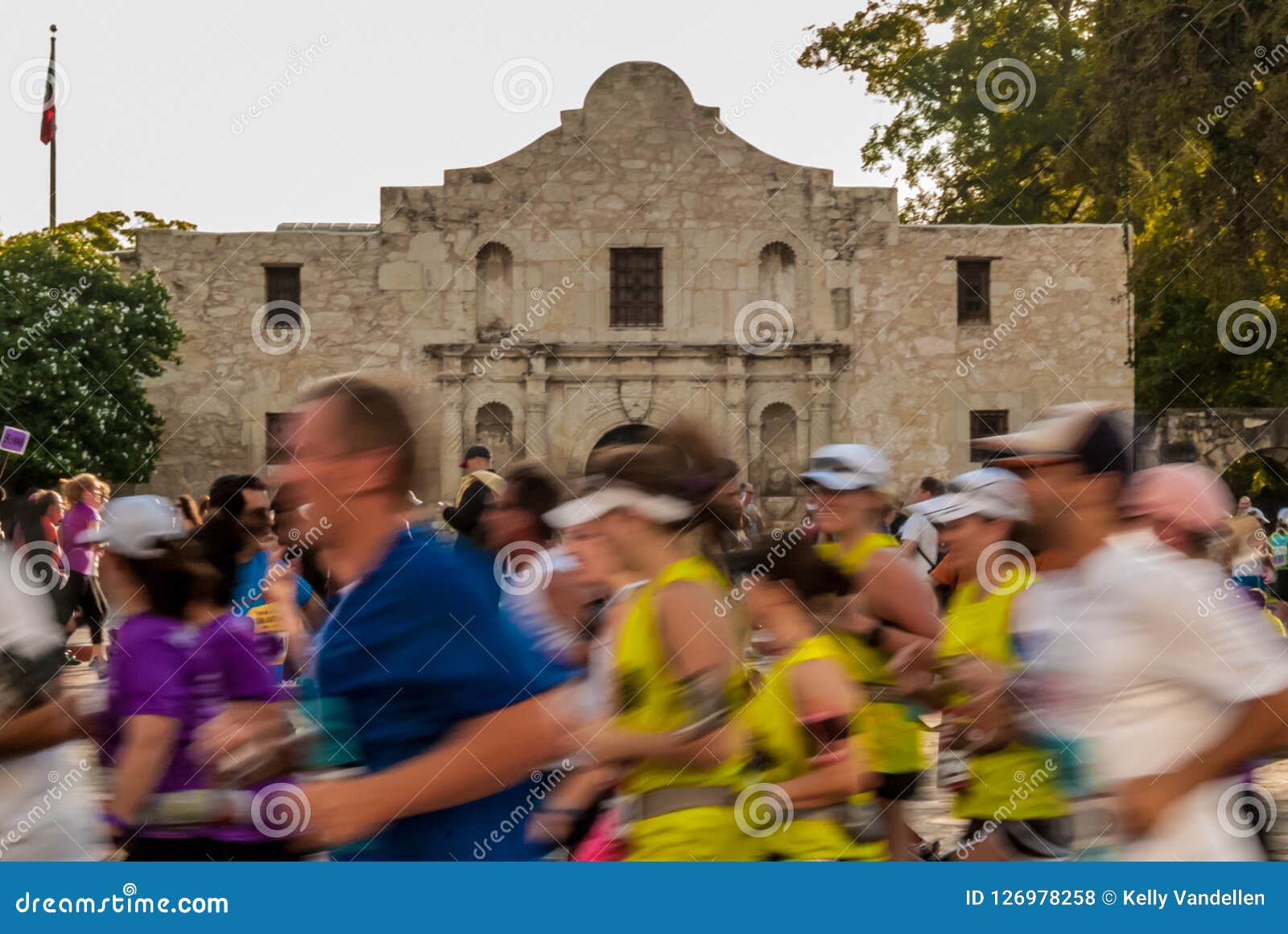 Marathon Runners in Front of the Alamo Editorial Stock Photo - Image of ...