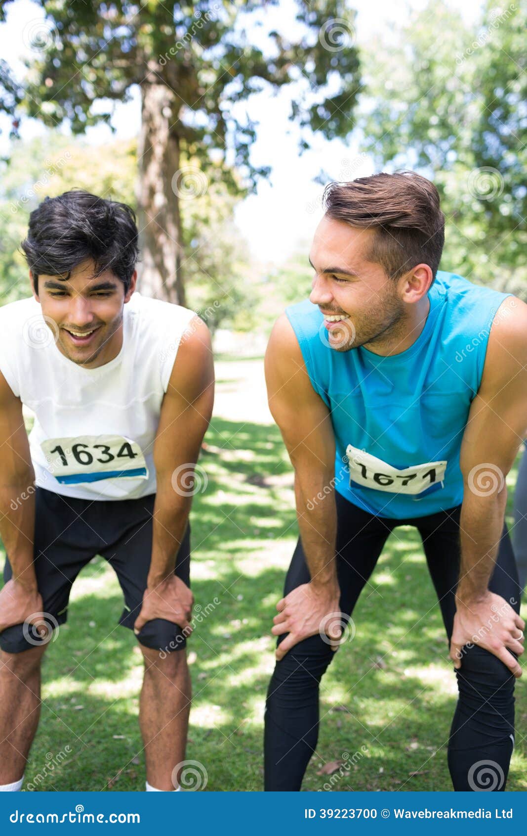 Marathon runners in park stock photo. Image of fitness - 39223700