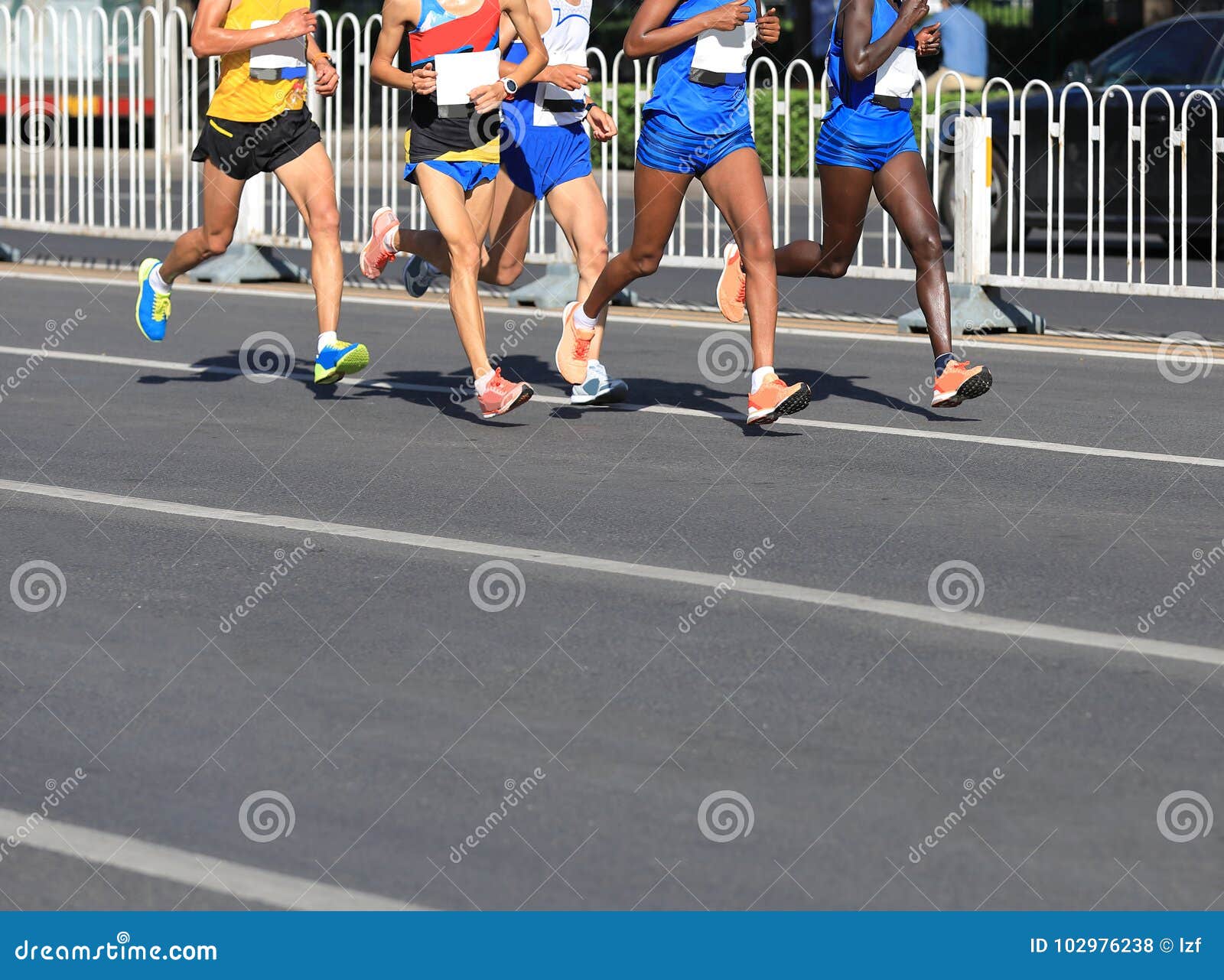 Marathon Runners Running on City Stock Photo - Image of city, female ...