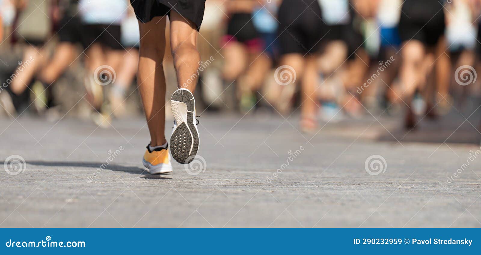 Marathon Runners Running on City Road Stock Image - Image of clothing ...