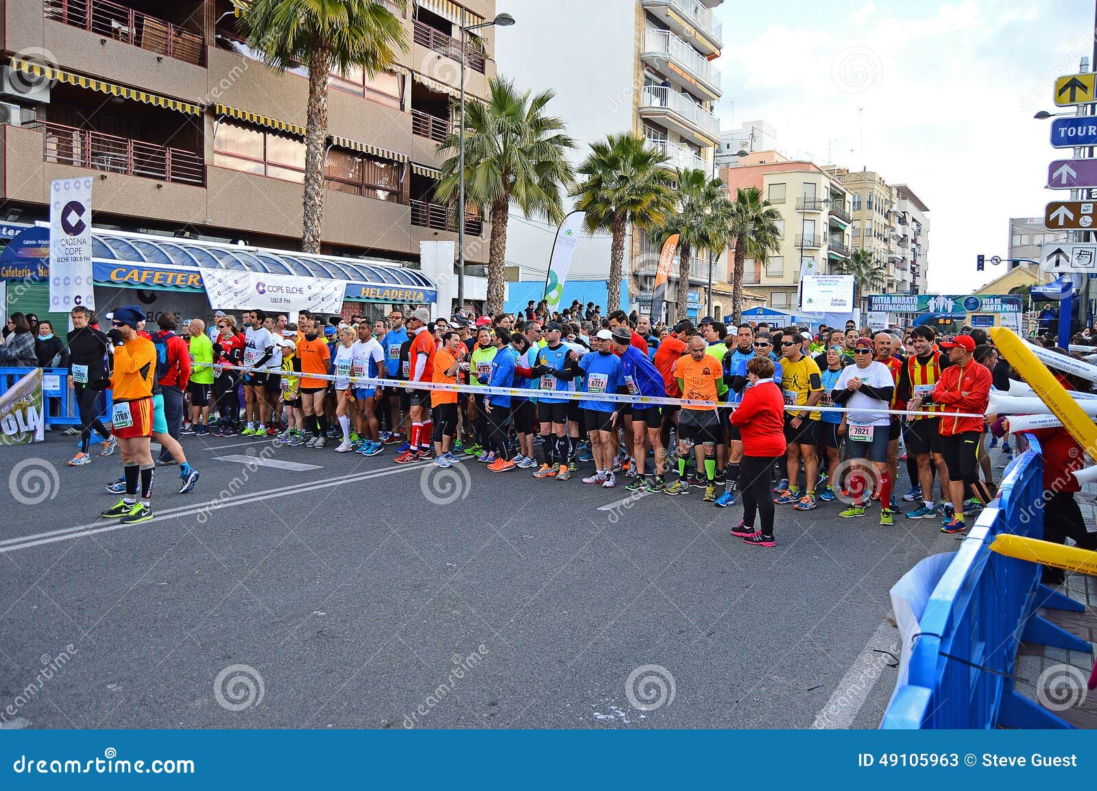 Marathon Runners Start Line Editorial Stock Photo - Image of cover ...