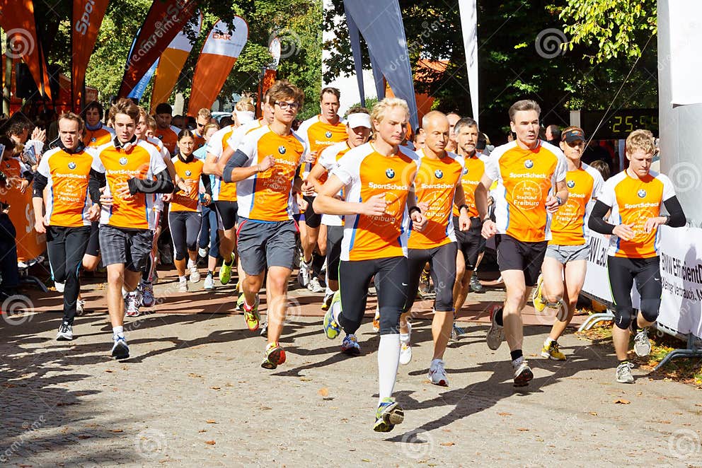 Marathon Runners at the Starting Line Editorial Stock Photo - Image of ...