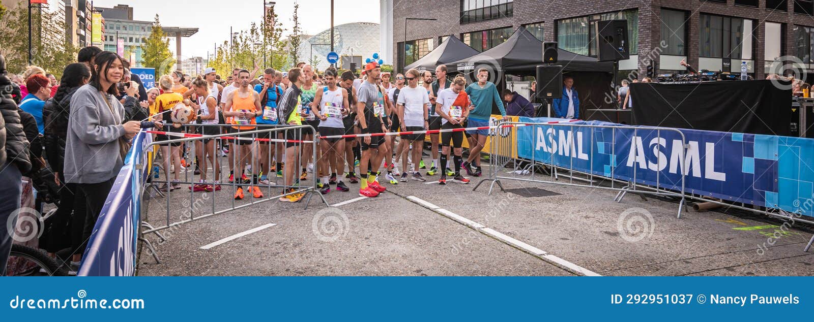 Marathon Runners at Starting Line in Eindhoven, Netherlands. Editorial ...