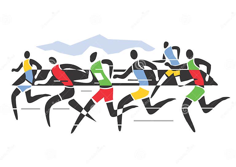 Marathon runners stock vector. Illustration of winner - 43071303