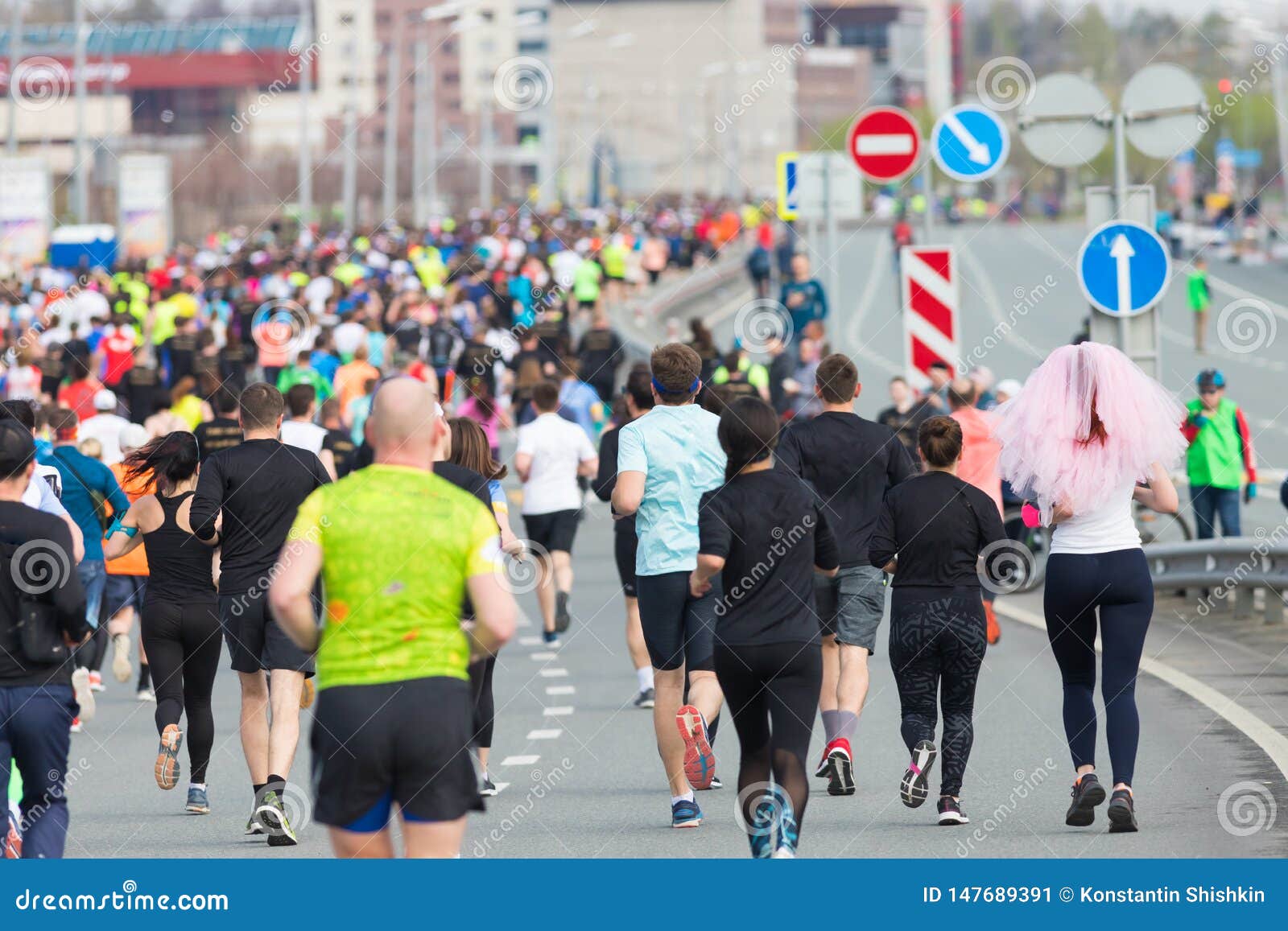 Marathon Running in the City in Daylight Editorial Photo - Image of ...