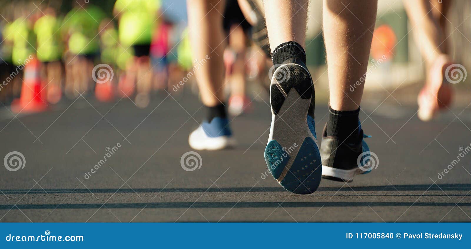 Marathon Running in the Light of Evening,running on City Road Stock ...