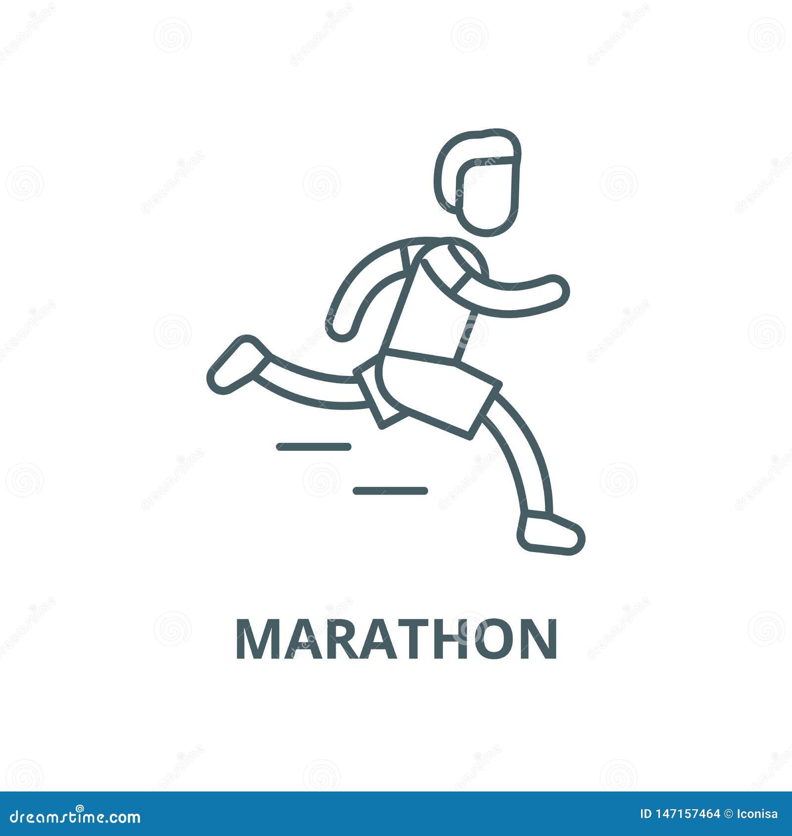 Marathon Vector Line Icon, Linear Concept, Outline Sign, Symbol Stock ...