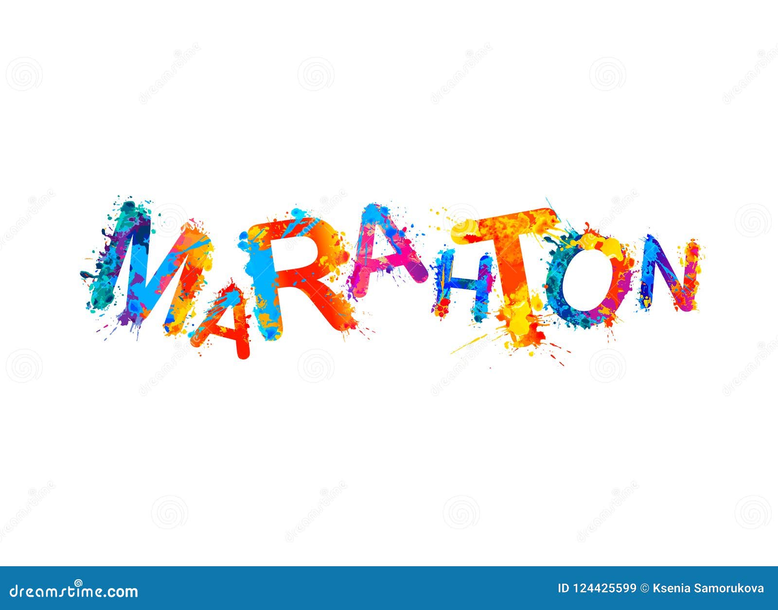 Marathon. Word of Splash Paint Letters Stock Vector - Illustration of ...