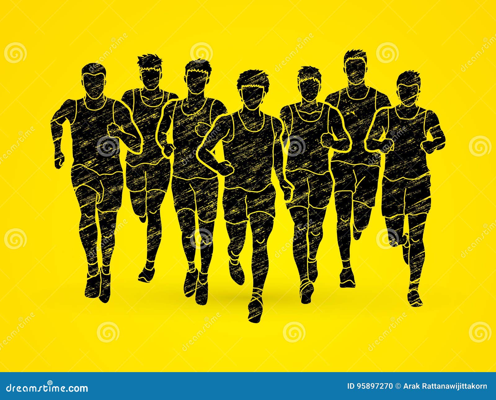 Marathonagenten, Groep Die Mensen, Mensen Het Lopen Lopen Vector ...