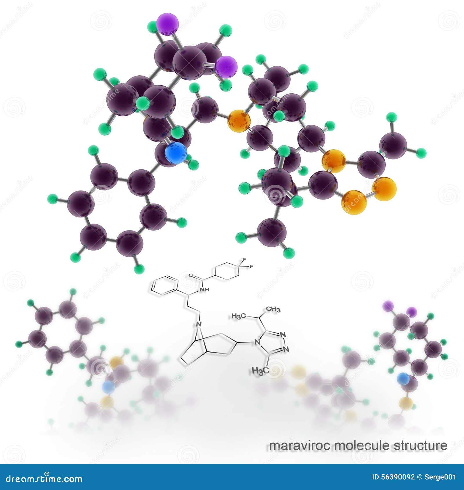 Maraviroc Molecule Structure Stock Illustration - Illustration of ...