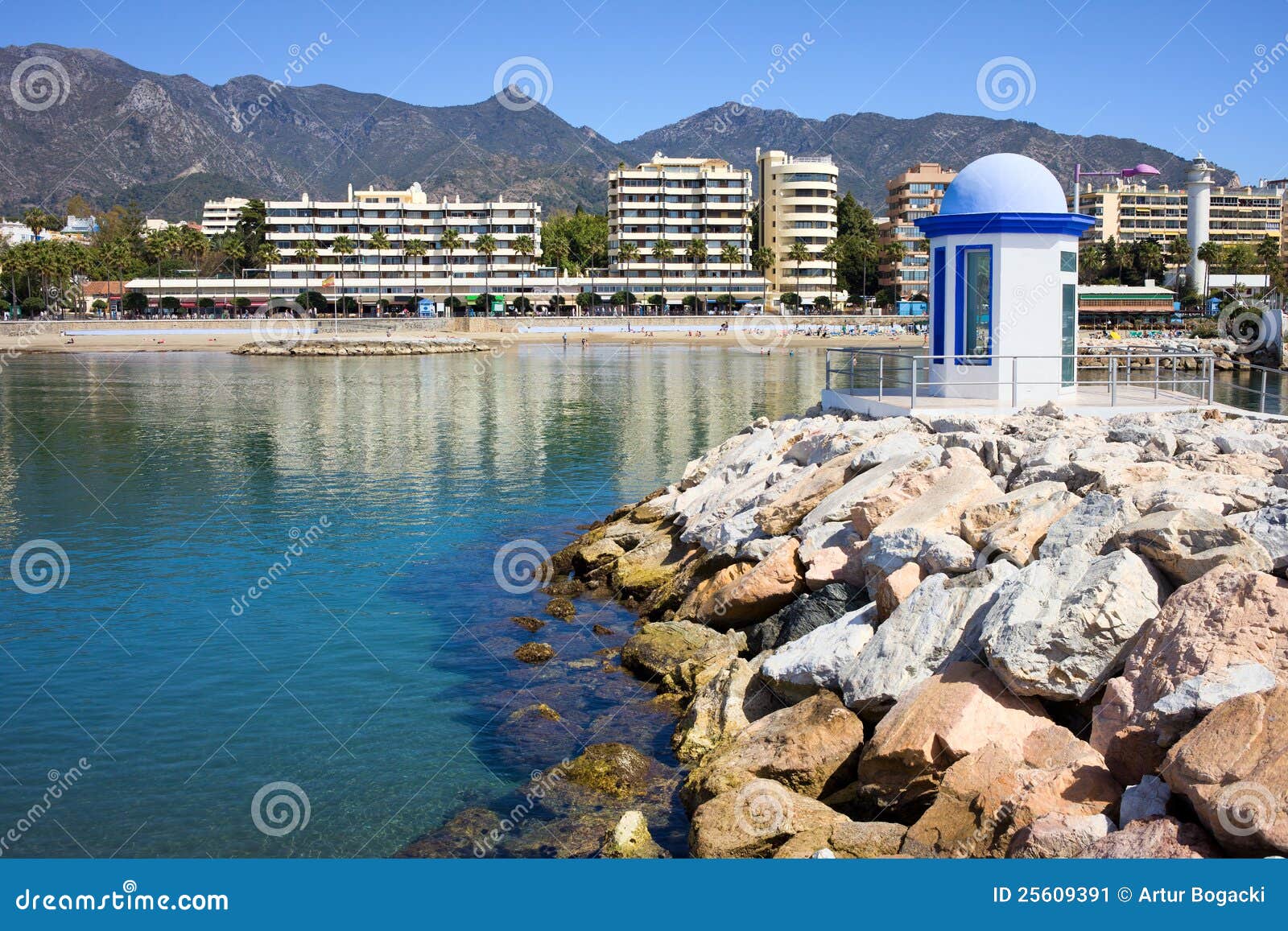 Marbella Bay stock image. Image of holiday, flat, housing - 25609391