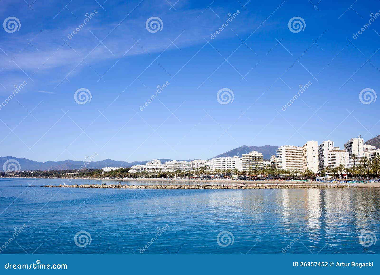 Marbella Skyline in Spain stock photo. Image of coastline - 26857452
