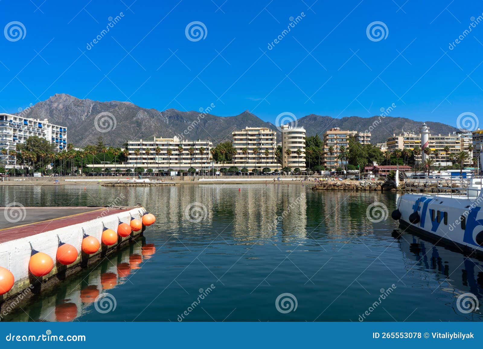 Panoramic Landscape of Yachts Marina in Marbella, Spain on September 11 ...