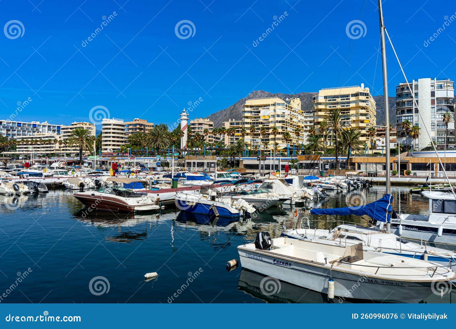 Yachts on Quite Sea in Harbor in Marbella, Spain on September 11, 2022 ...