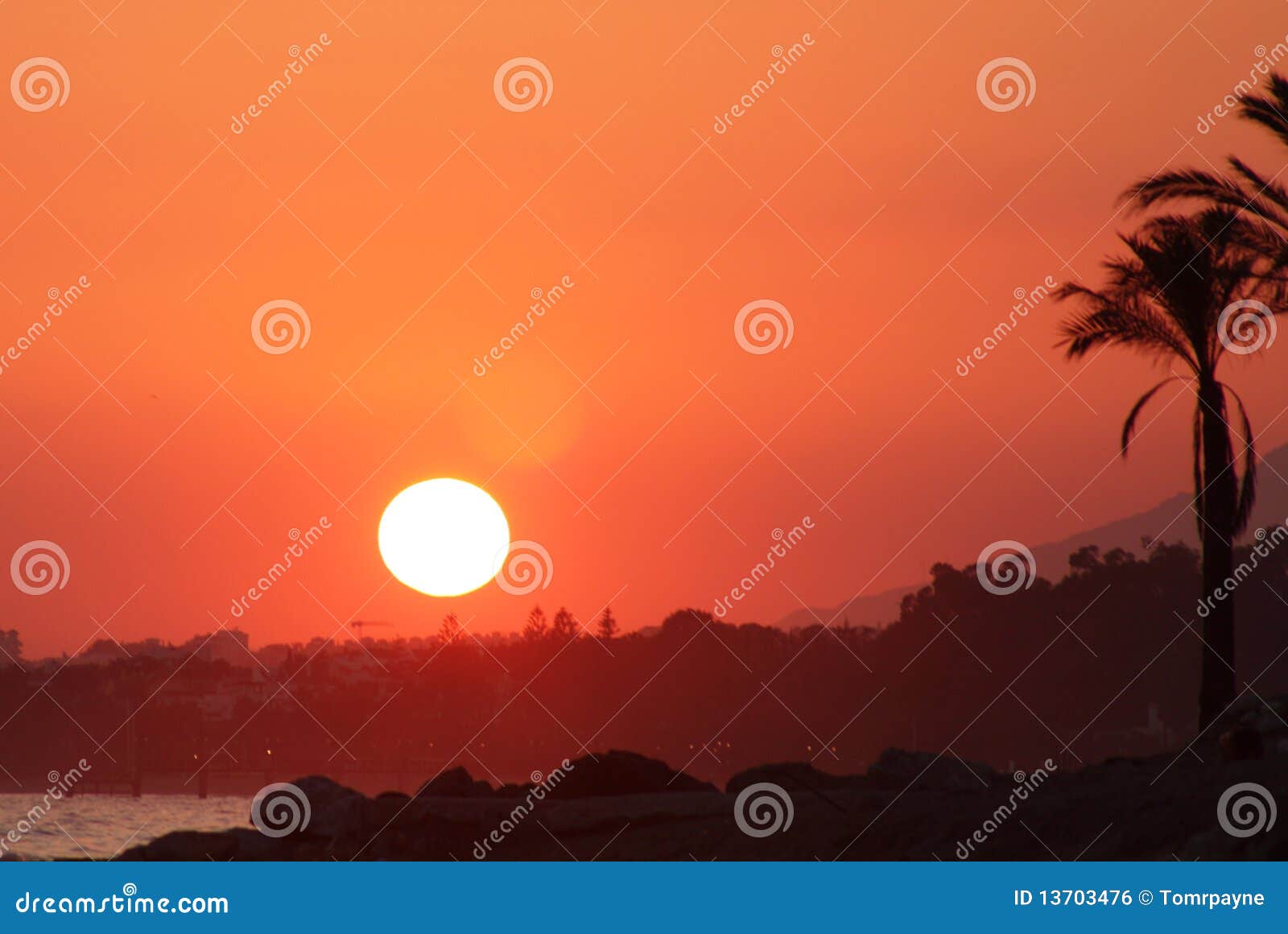 Marbella Sunset stock photo. Image of coast, seaside - 13703476