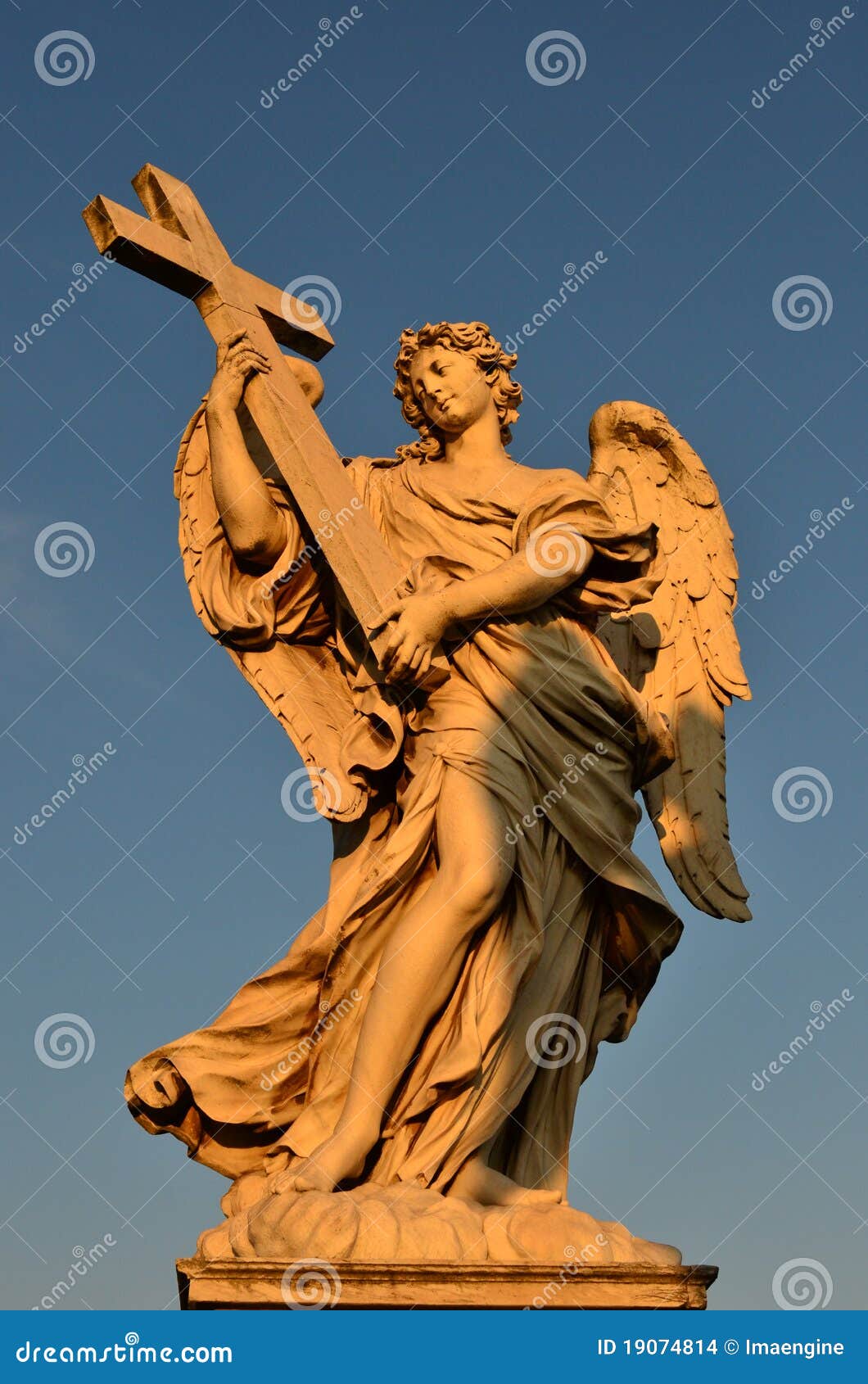 Marble Angel Statue, Sant Angelo Castle, Rome Stock Photo - Image of ...