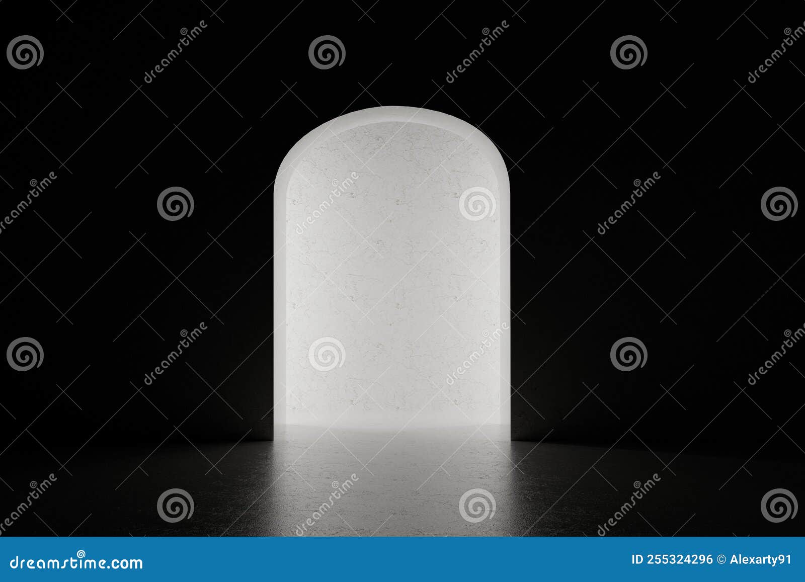 Marble Arc with Back Light. Black and White 3d Illustration Stock ...