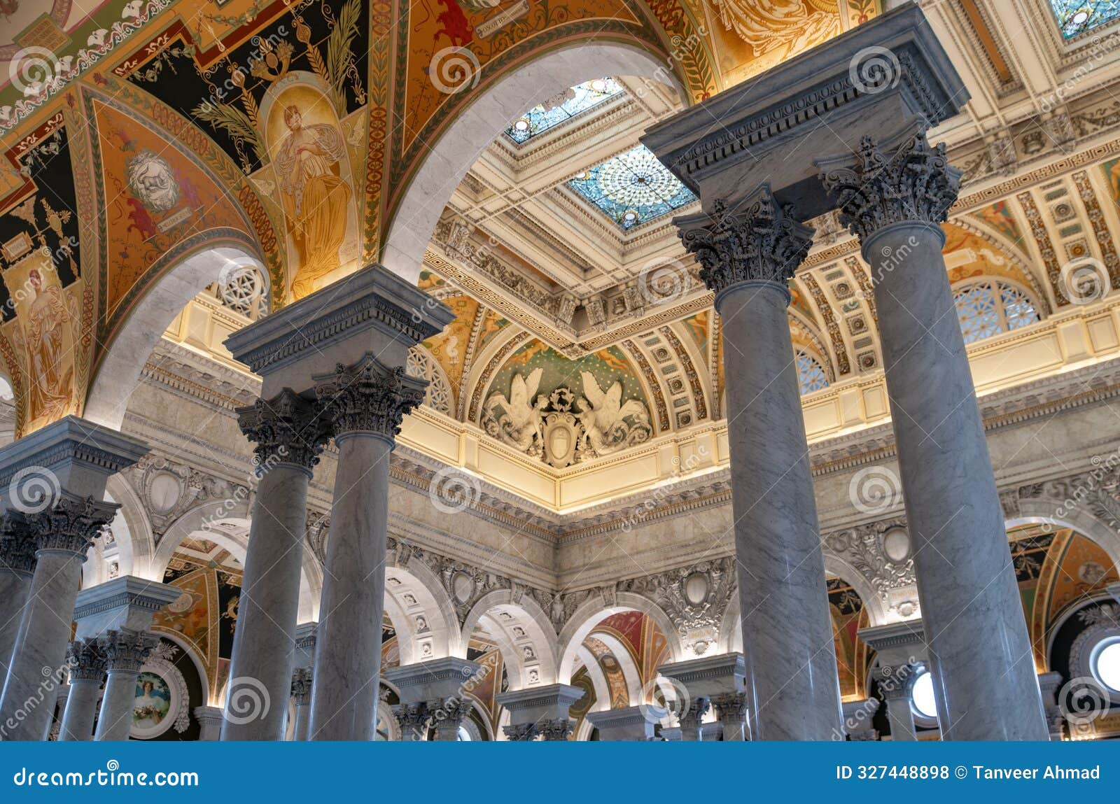 Marble Arches Inside United States Library of Congress Stock Photo ...