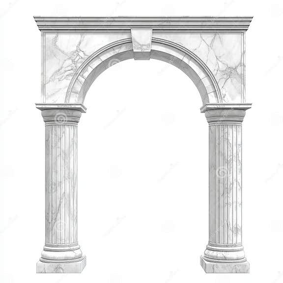 A Marble Archway with Two Columns, Showcasing Classical Architectural ...