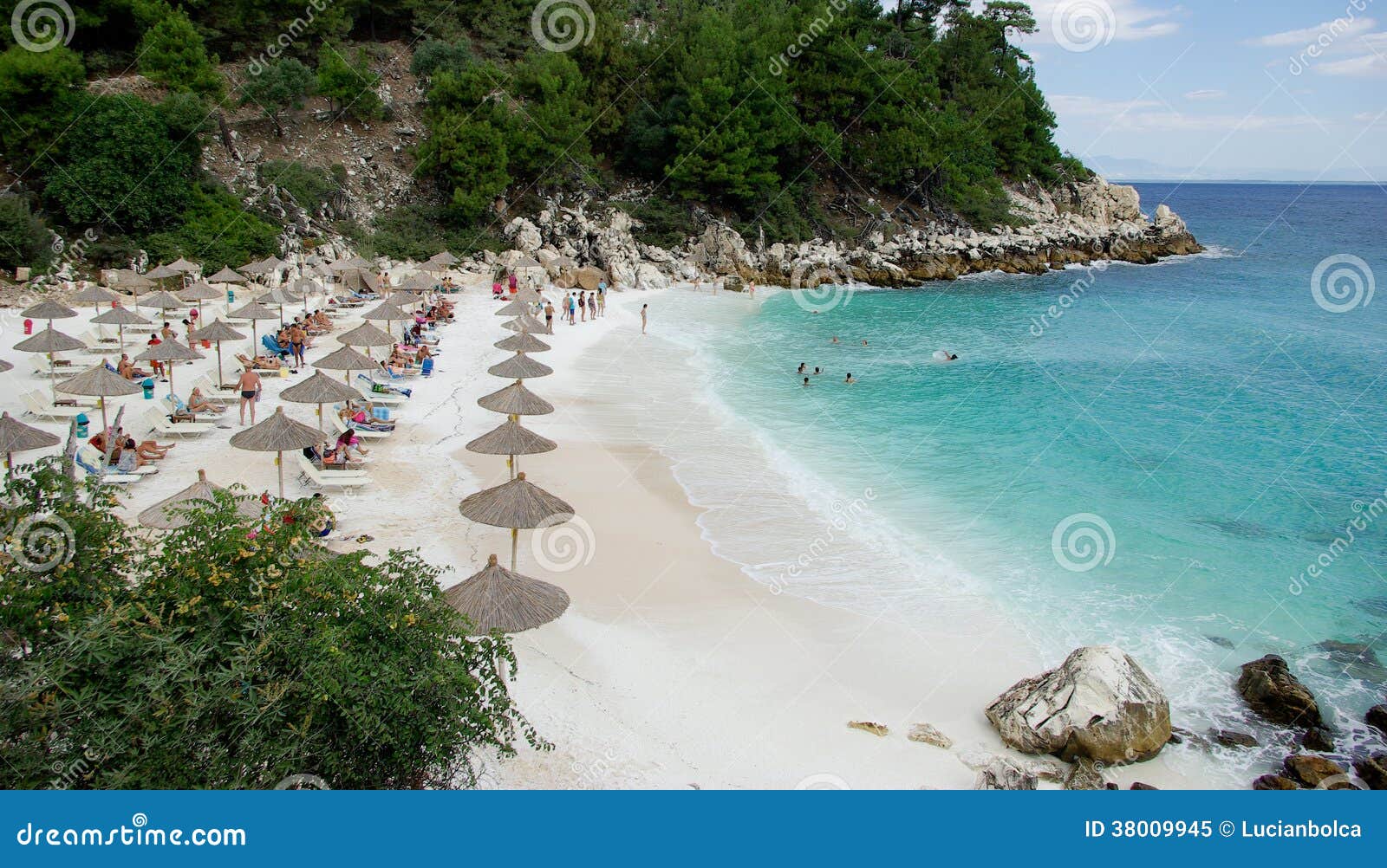 Marble Beach - Saliara Beach, Thassos Island, Greece Stock Image ...