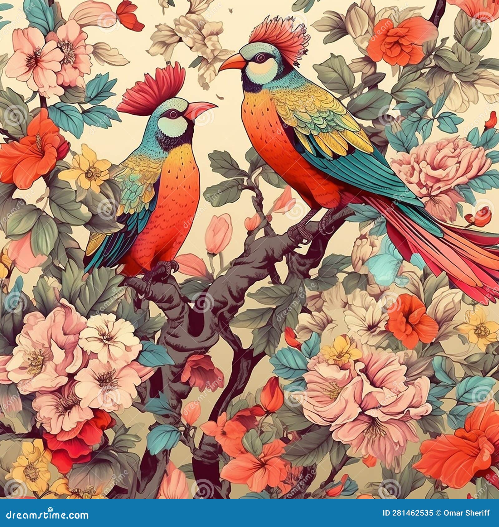 Marble birds background stock illustration. Illustration of blossoming ...
