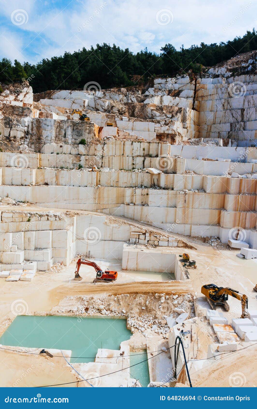 Marble block quarry stock photo. Image of heavy, sunny - 64826694