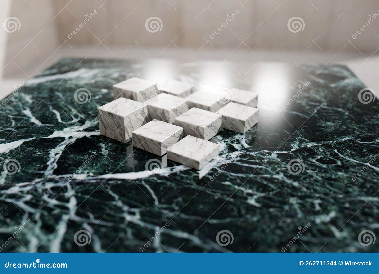 Marble Block Stages on Dark Granite Surface Stock Photo - Image of ...