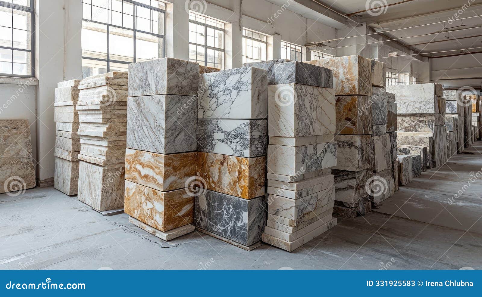 Marble Blocks Inside Stone Cutting Factory Storage Room Stock ...