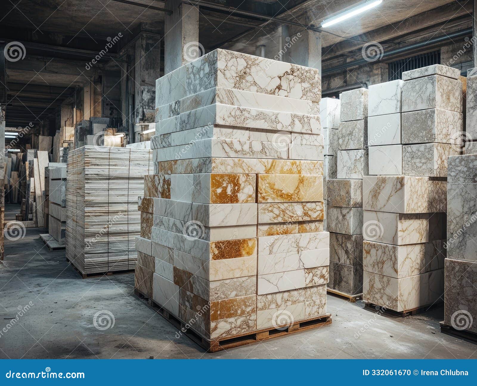 Marble Blocks Inside Stone Cutting Factory Storage Room Stock ...