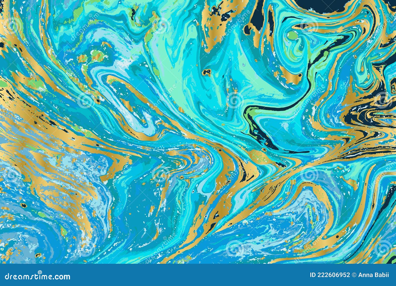 Marble Blue Wave Abstract Background. Blue Liquid Pattern. Unique ...