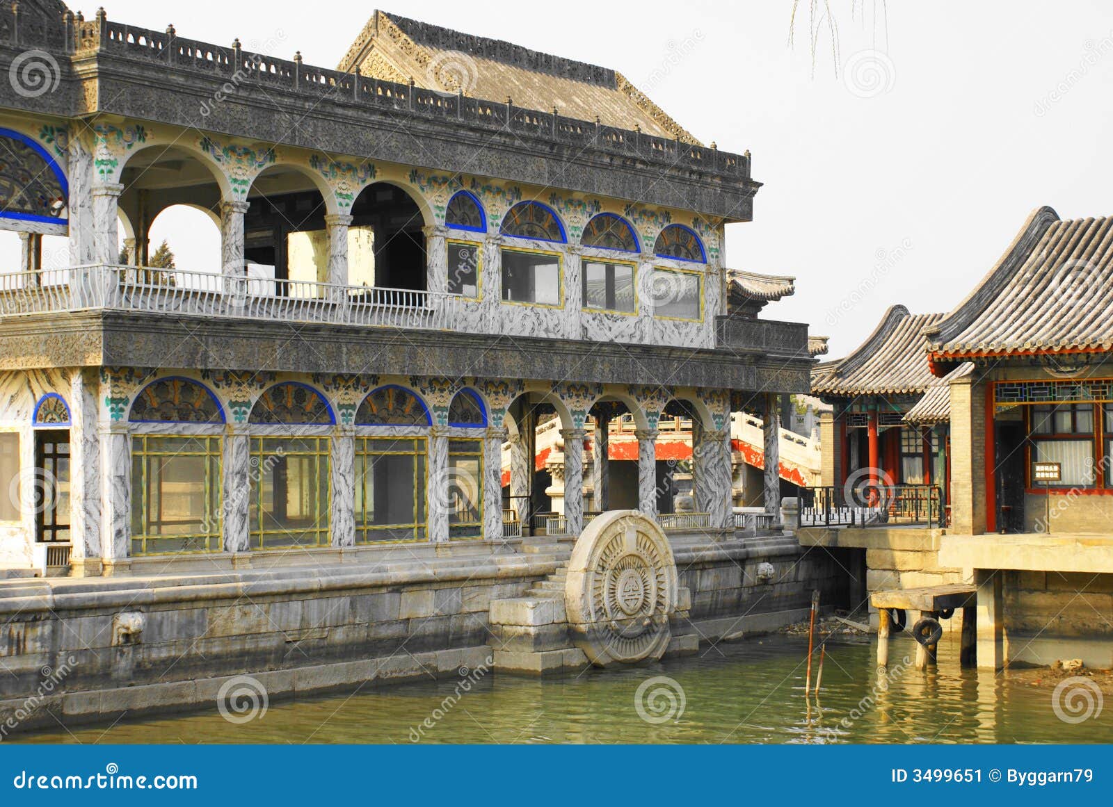 Marble boat summer palace stock image. Image of water - 3499651