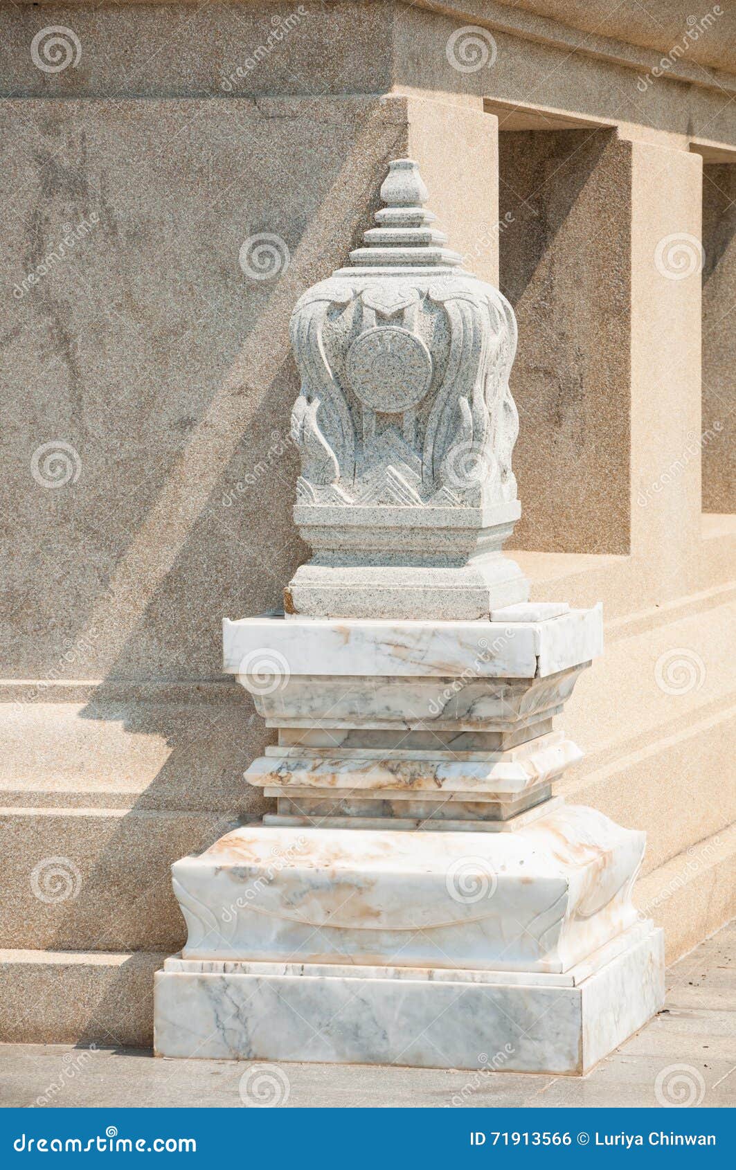 Marble Boundary Marker of a Buddhist Temple in Thailand Stock Photo ...