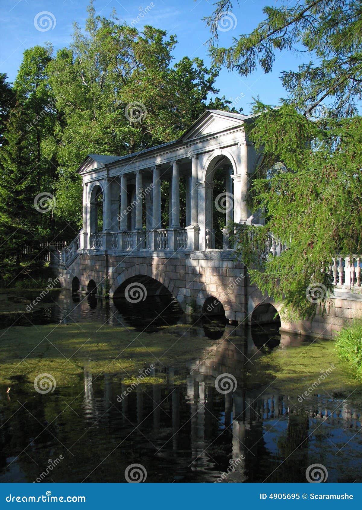 Marble bridge stock image. Image of forest, park, pond - 4905695
