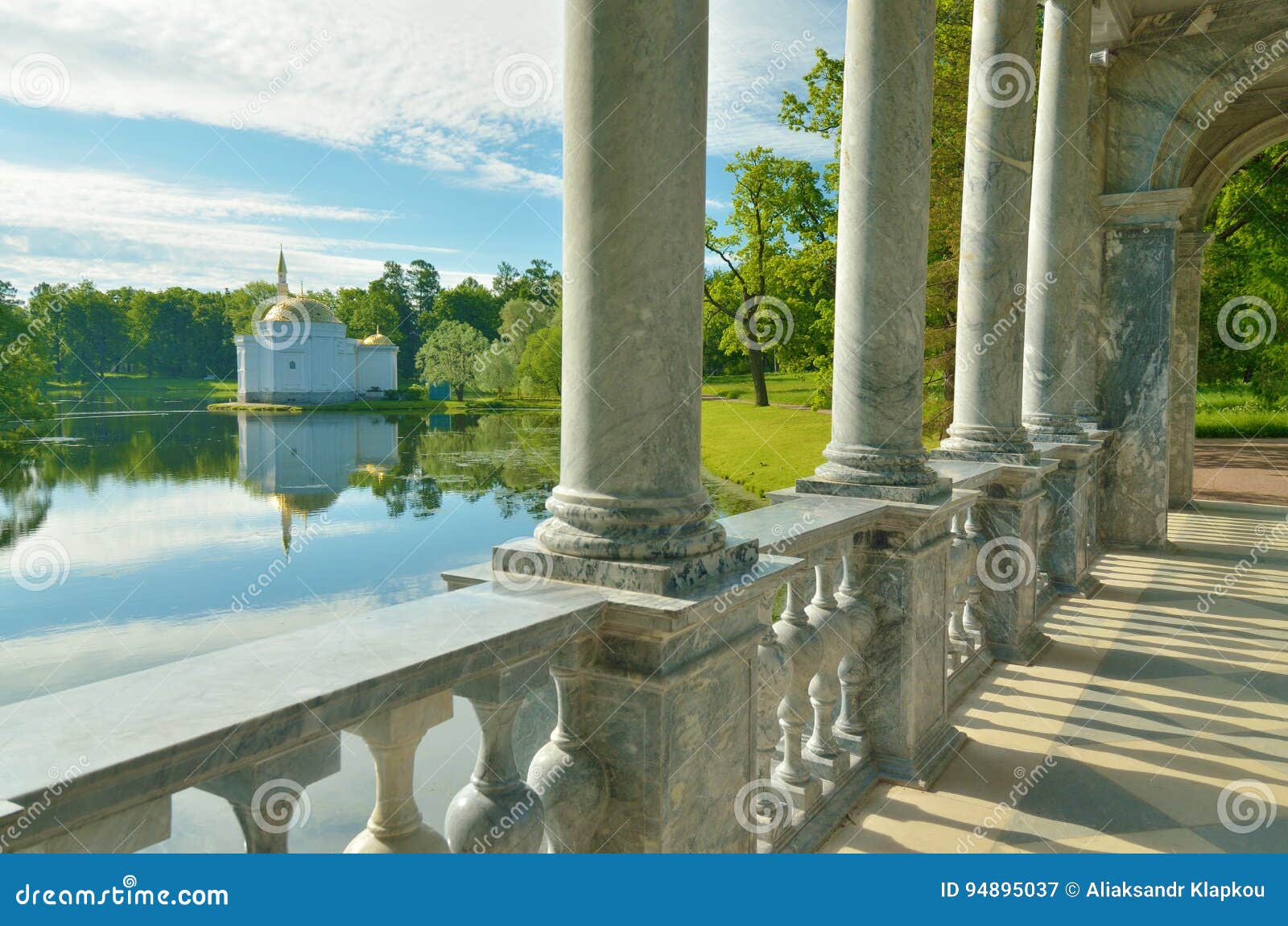 Marble bridge on the lake. stock image. Image of marble - 94895037