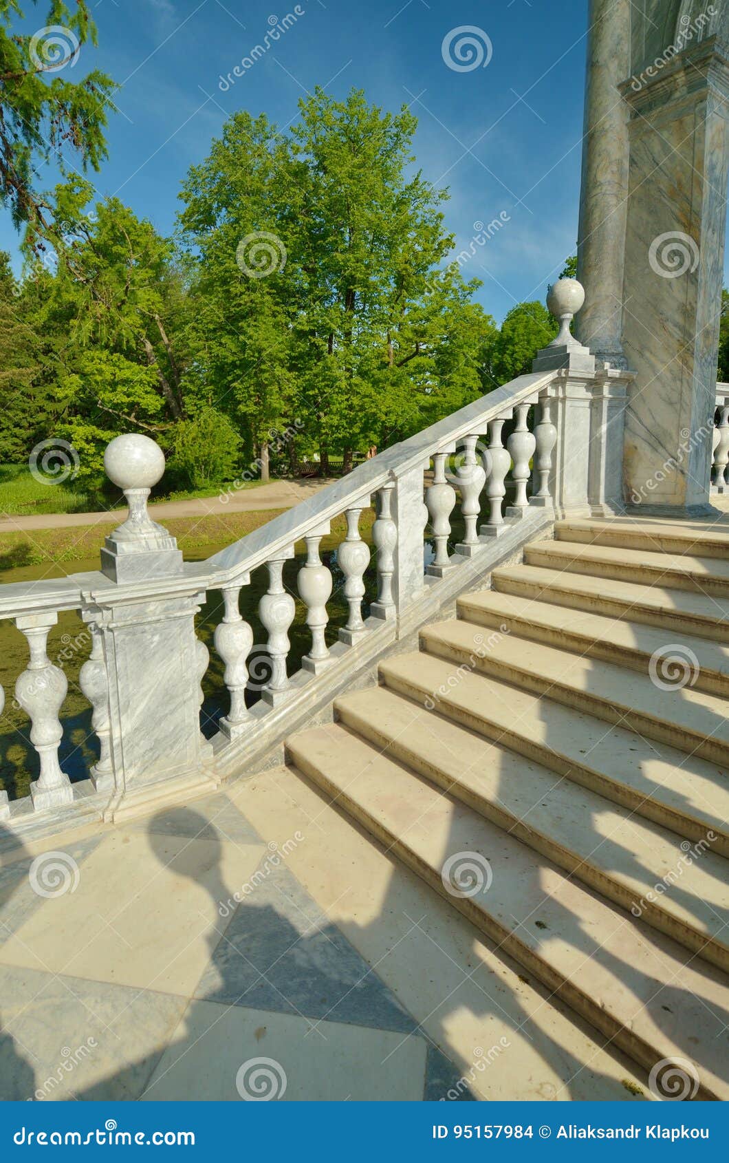 Marble bridge on the lake. stock photo. Image of shade - 95157984