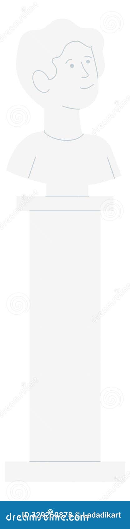 Marble Bust Color Icon. Museum Ancient Statue Stock Illustration ...