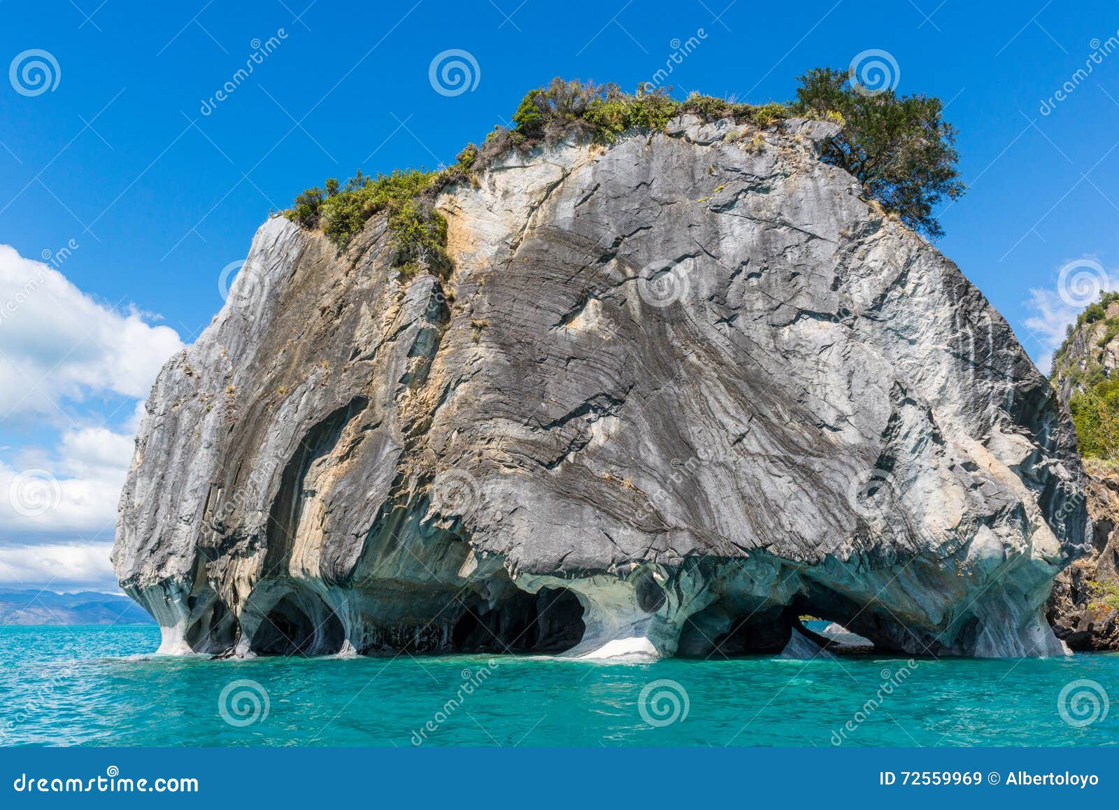 Marble Cathedral of Lake General Carrera, Chile Stock Image - Image of ...