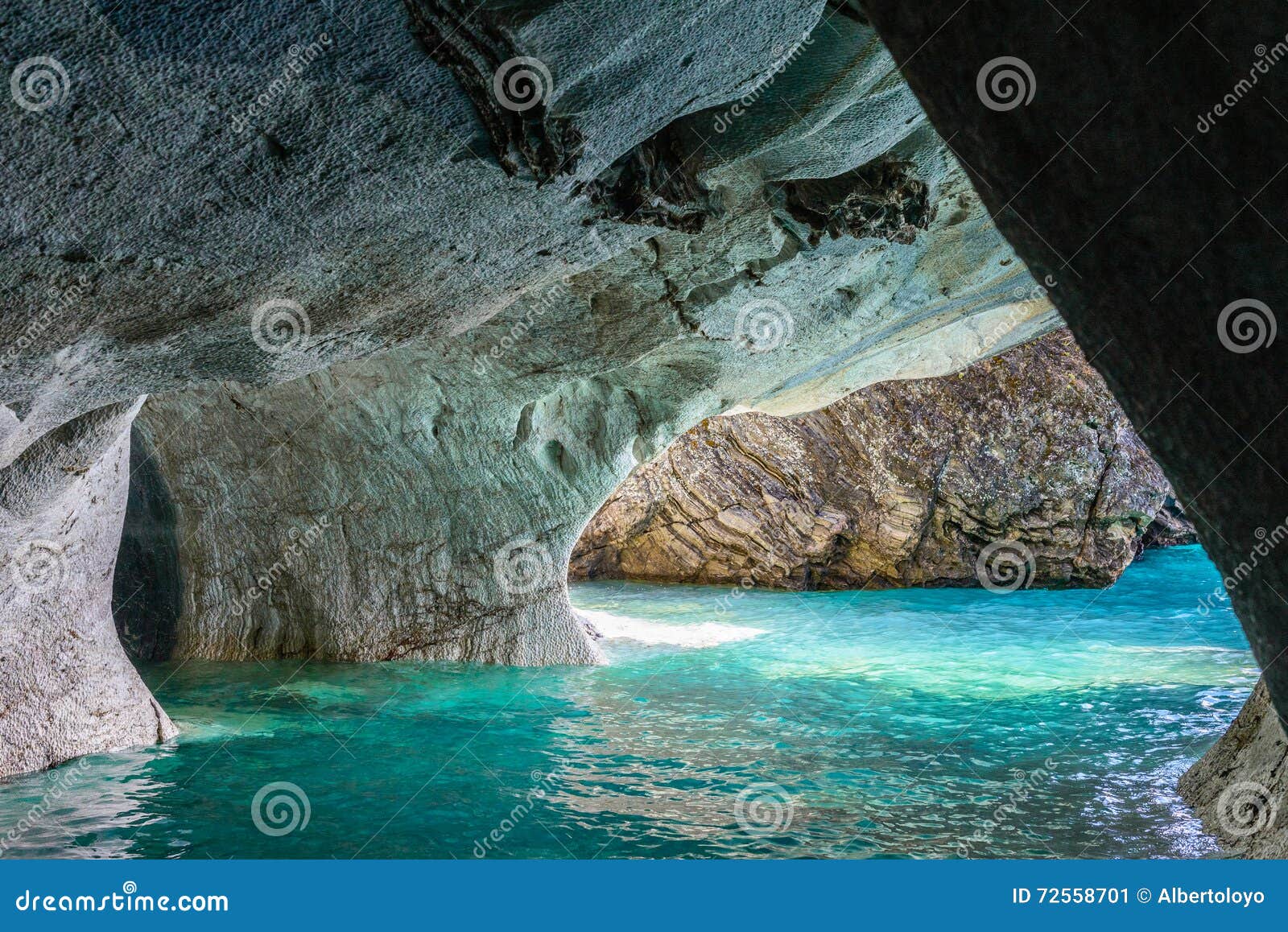 Marble Caves of Lake General Carrera (Chile) Stock Image - Image of ...