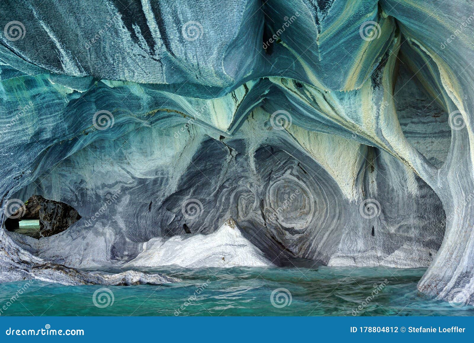 Marble Caves in Patagonia, Chile Stock Photo - Image of cold, blue ...