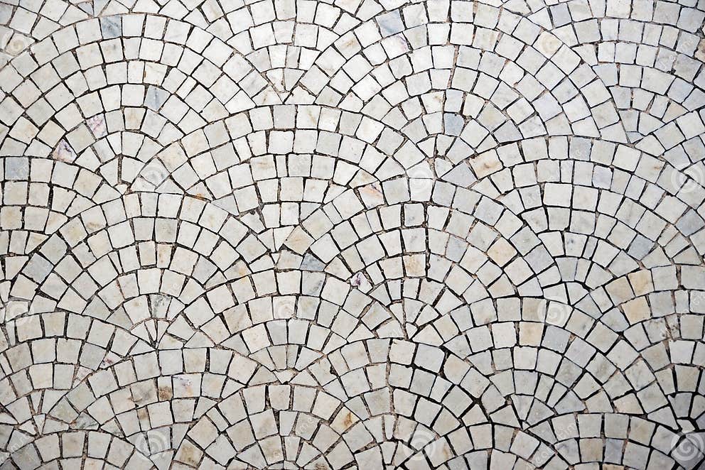 Marble Cobblestone Pavement with Curvature Stock Image - Image of ...