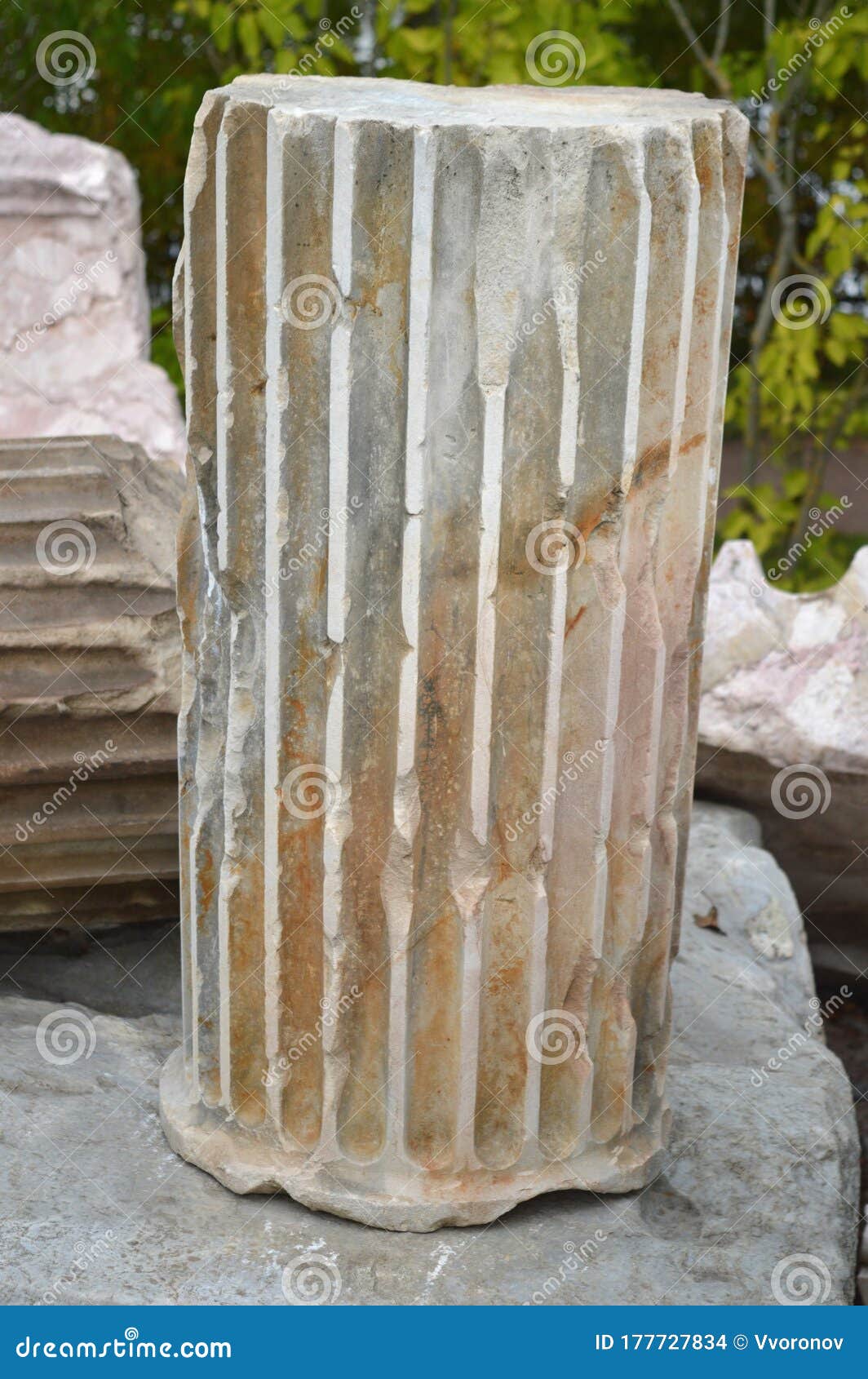 Marble Column stock photo. Image of detail, emboss, stone - 177727834