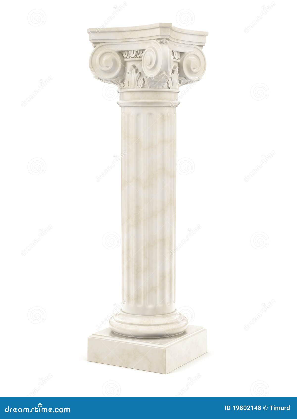 Marble Column Caryatid Isolated On A White Background. Ancient Greek ...