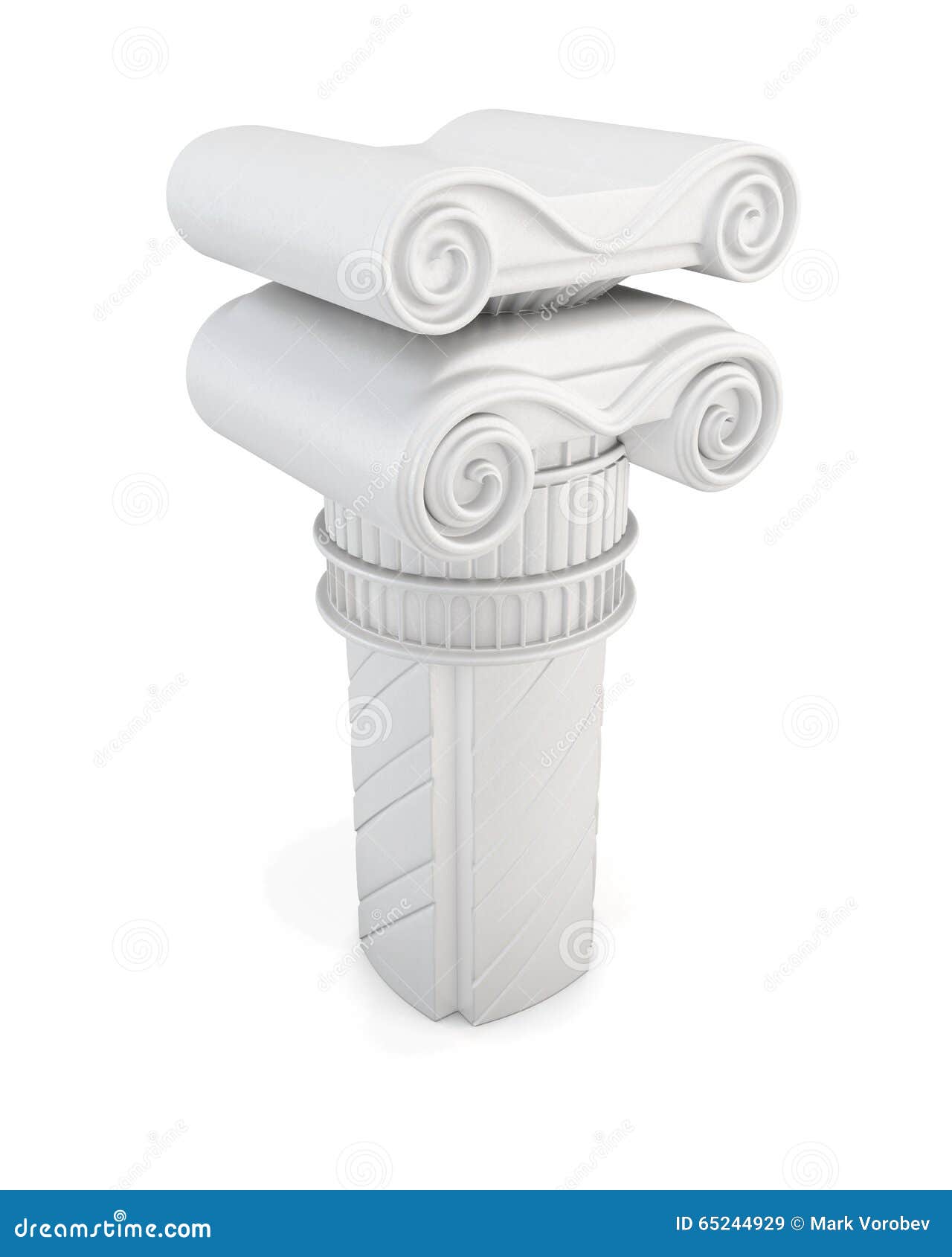Marble Column on White Background. 3d Illustration Stock Illustration ...